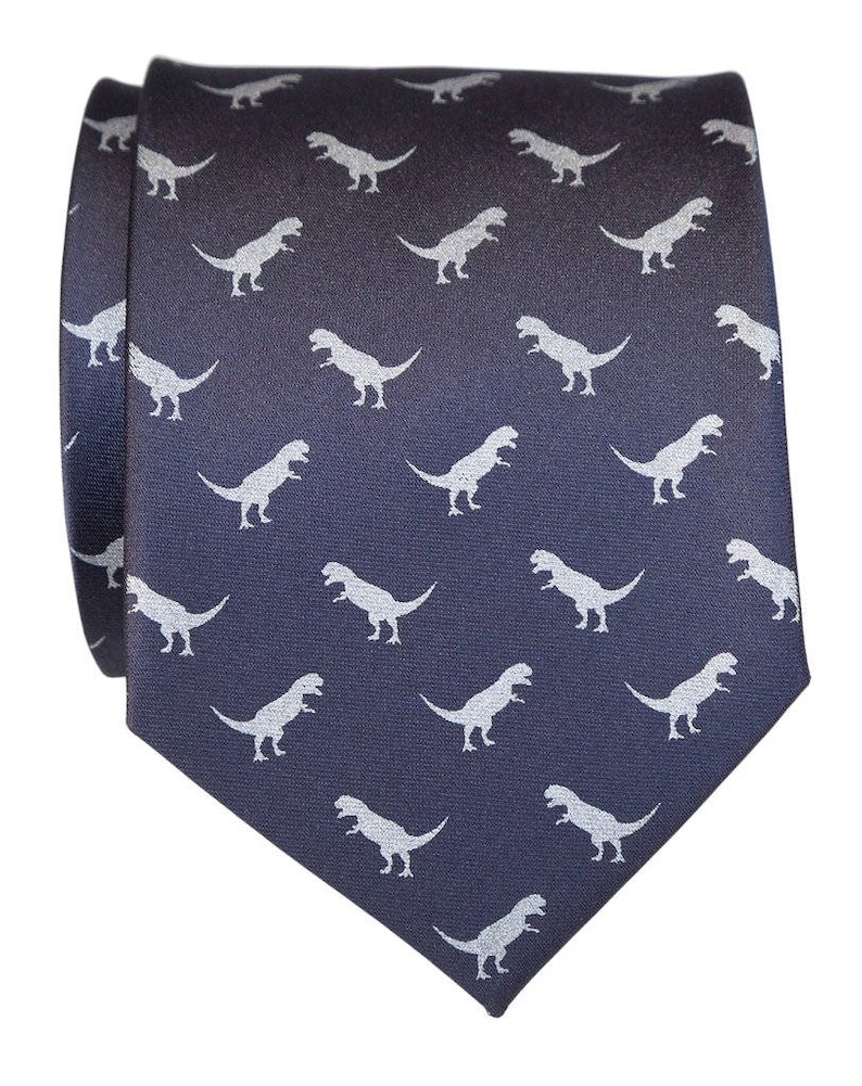 T-rex Silk Tie, Dinosaur Print Necktie. Paleontologist Gift ...