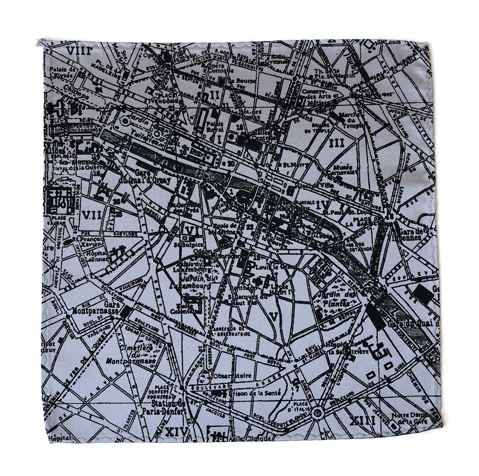Paris Map Pocket Square. French Map Hanky. Paris France Wedding ...