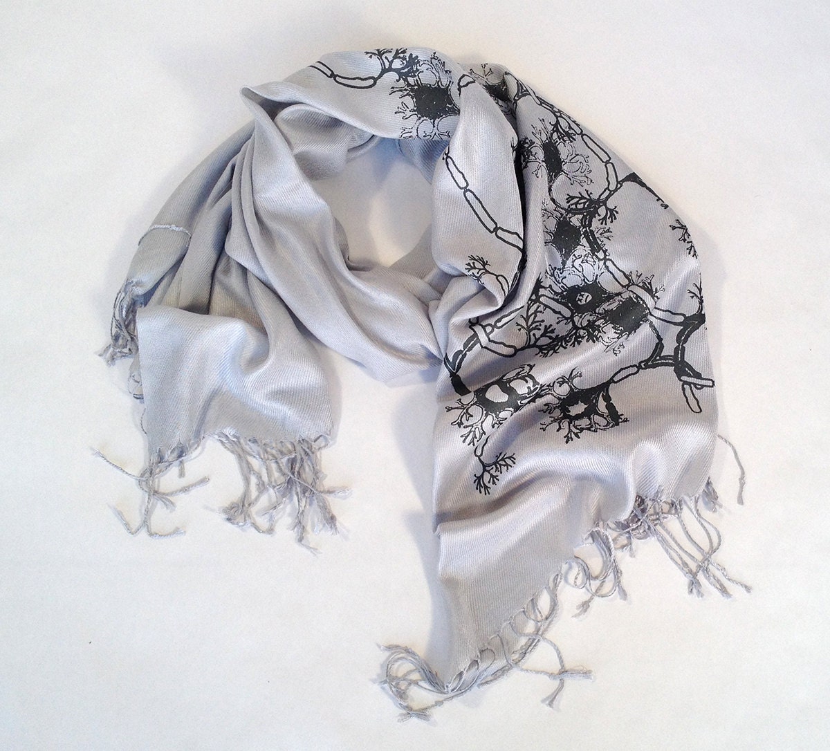 Nerve Cell Fringed Scarf. Grey Matter Axon Dendrite Neuron Pashmina ...