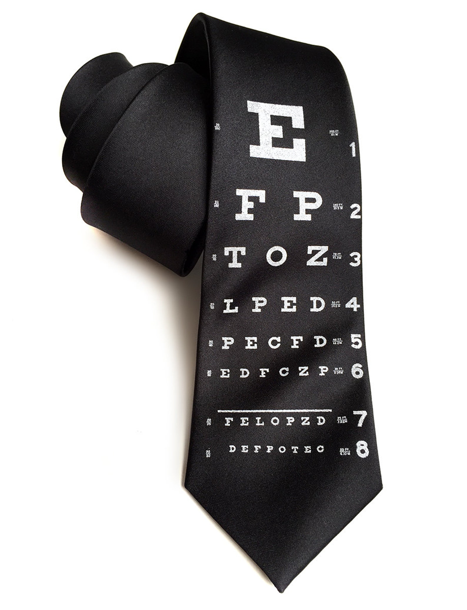 Eye Chart Tie. Optometrist Gift, Eye Doctor Necktie. Gift for Optician ...