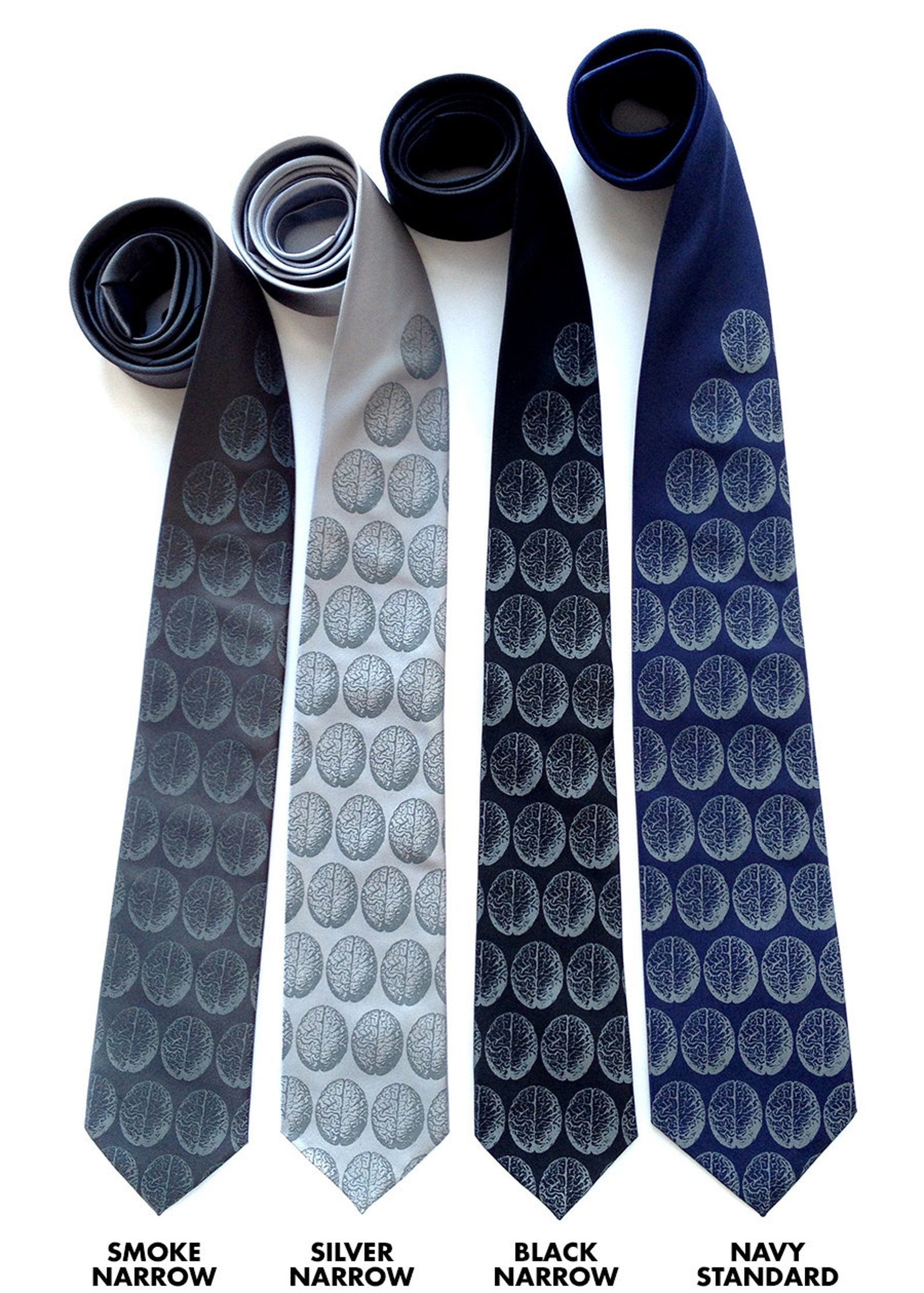 Anatomical Brain Silk Tie. Brain Hemisphere Polka Dot Tie. | Etsy