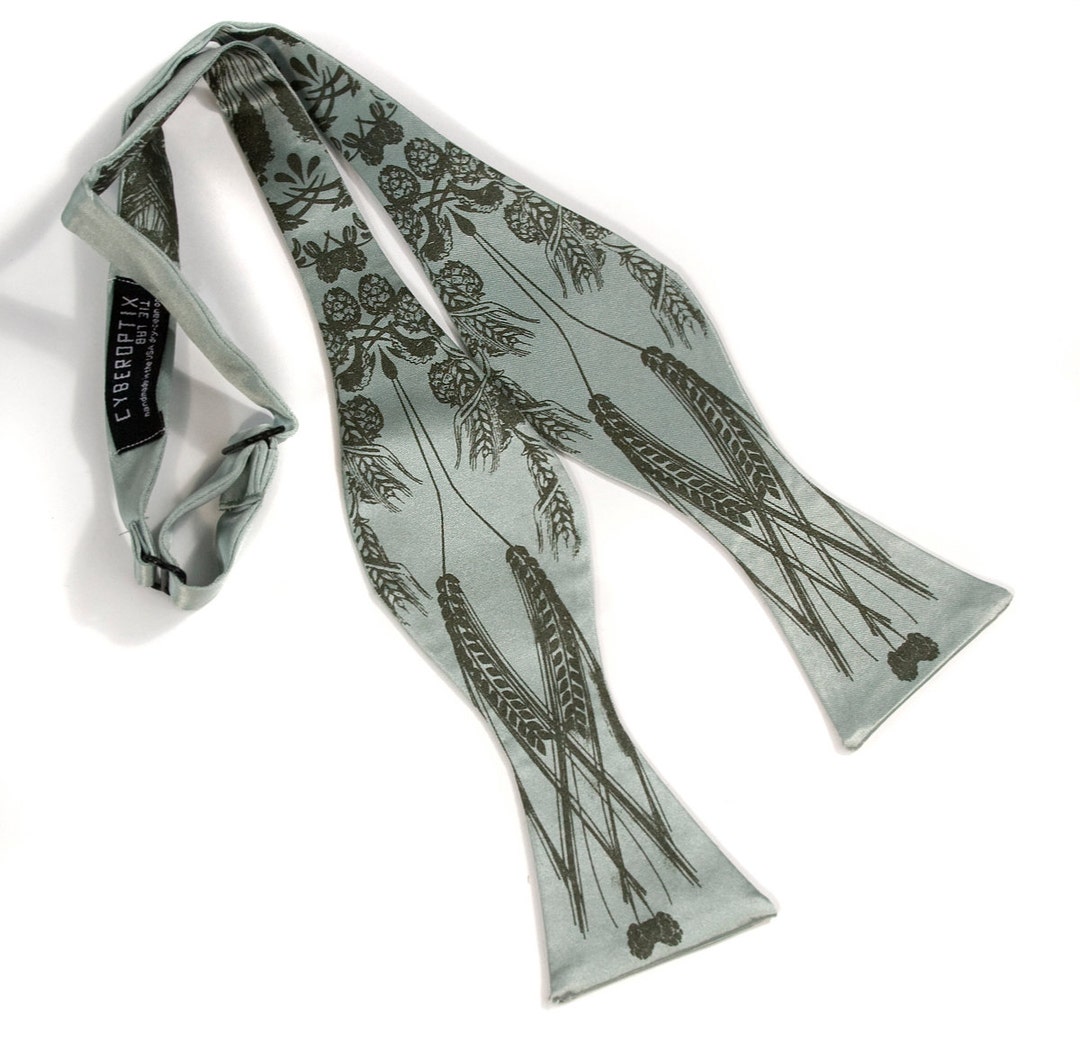 Beer Bow Tie, Self Tie Bow Tie. Hops, Barley & Wheat Freestyle Bow Tie ...