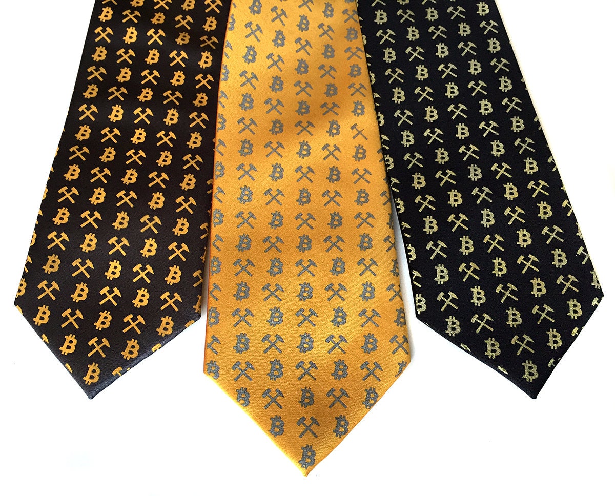 Bitcoin Necktie BTC Crypto Men's Tie Internet Money Cryptocurrency ICO ...