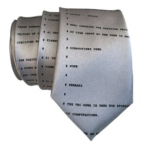 Apollo 11 Source Code Silk Tie. NASA Astronaut Necktie. Programmer Gift ...