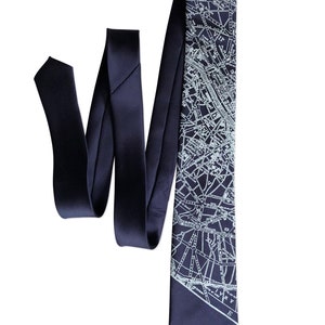Paris Map Necktie. French Map Men's Tie. Map of Paris France, Tie for ...