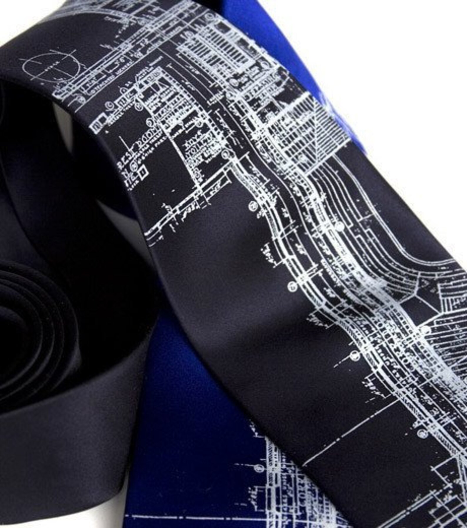 Blueprint Tie Architect gift. Men's silk necktie. | Etsy