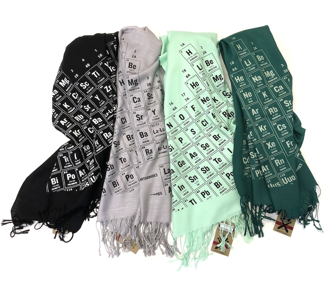 Periodic Table Scarf. Periodic Table of the Elements, Science Print ...