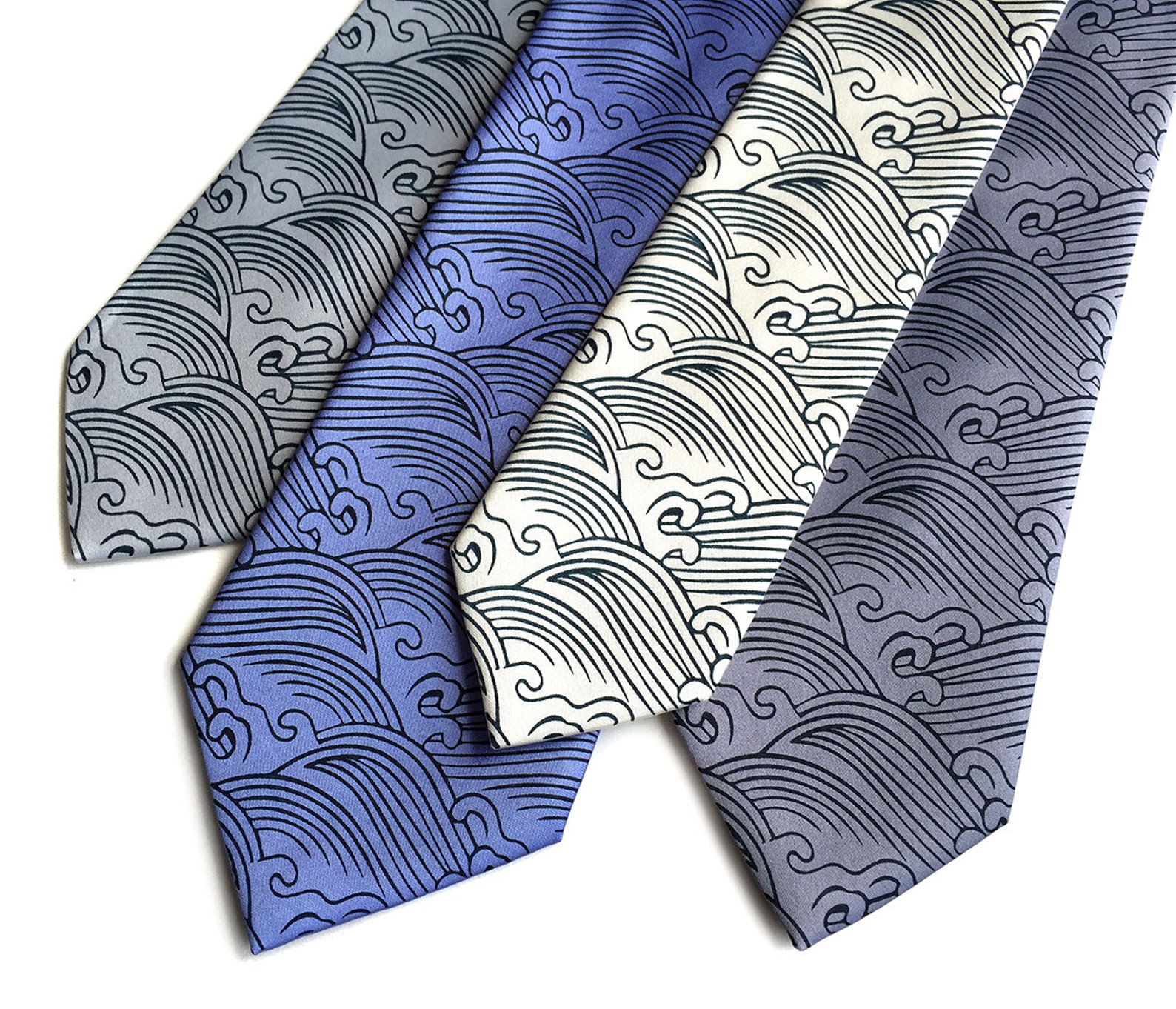 Sea Waves Necktie. Crashing Waves Tie. Beach Wedding Groomsman - Etsy