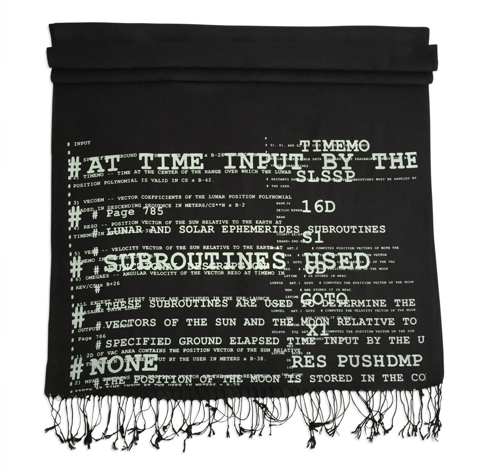 NASA Apollo 11 Source Code Scarf. Apollo 11 50th Anniversary, Computer ...