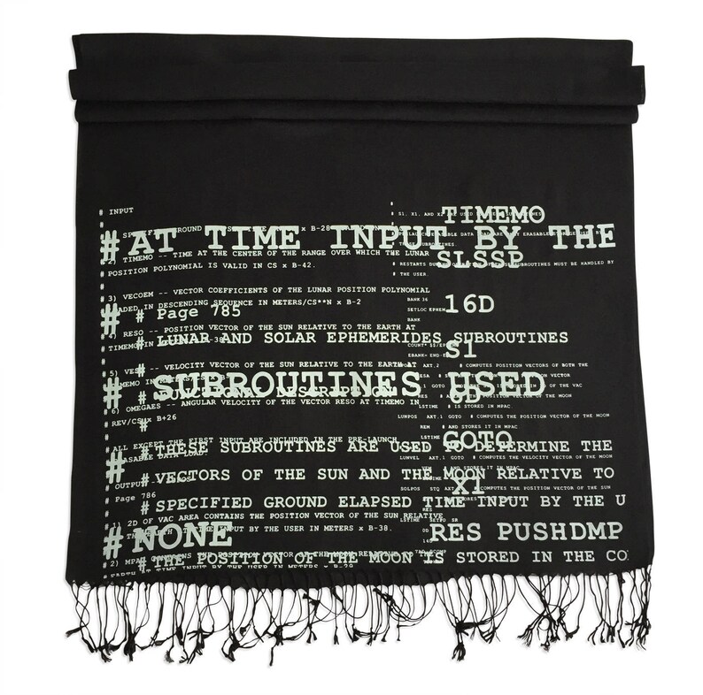 NASA Apollo 11 Source Code Scarf. Apollo 11 50th Anniversary | Etsy