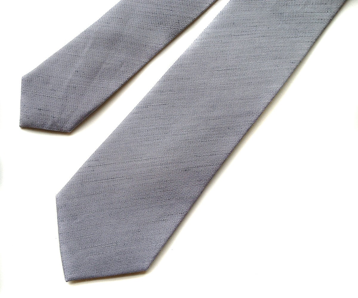 Light Gray Linen Necktie. Silver Silk & Linen Blend Woven - Etsy