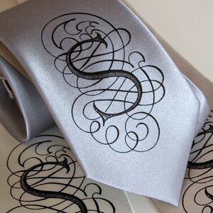 Custom Initial Tie, Mens Silk Necktie. Personalized Tie, Gift for Him ...