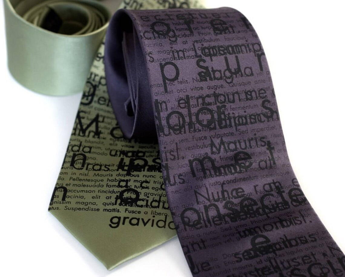 Lorem Ipsum Dolor Necktie. Cicero Latin Text Tie, Placeholder Dummy ...