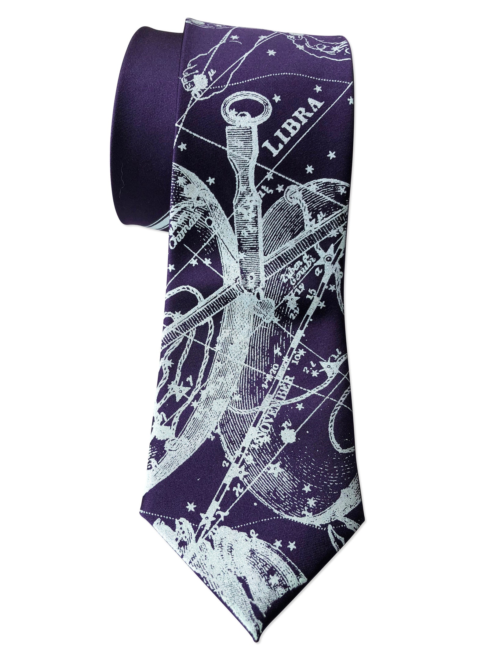 Libra Zodiac Necktie. Scales Constellation Star Chart Men's Tie ...