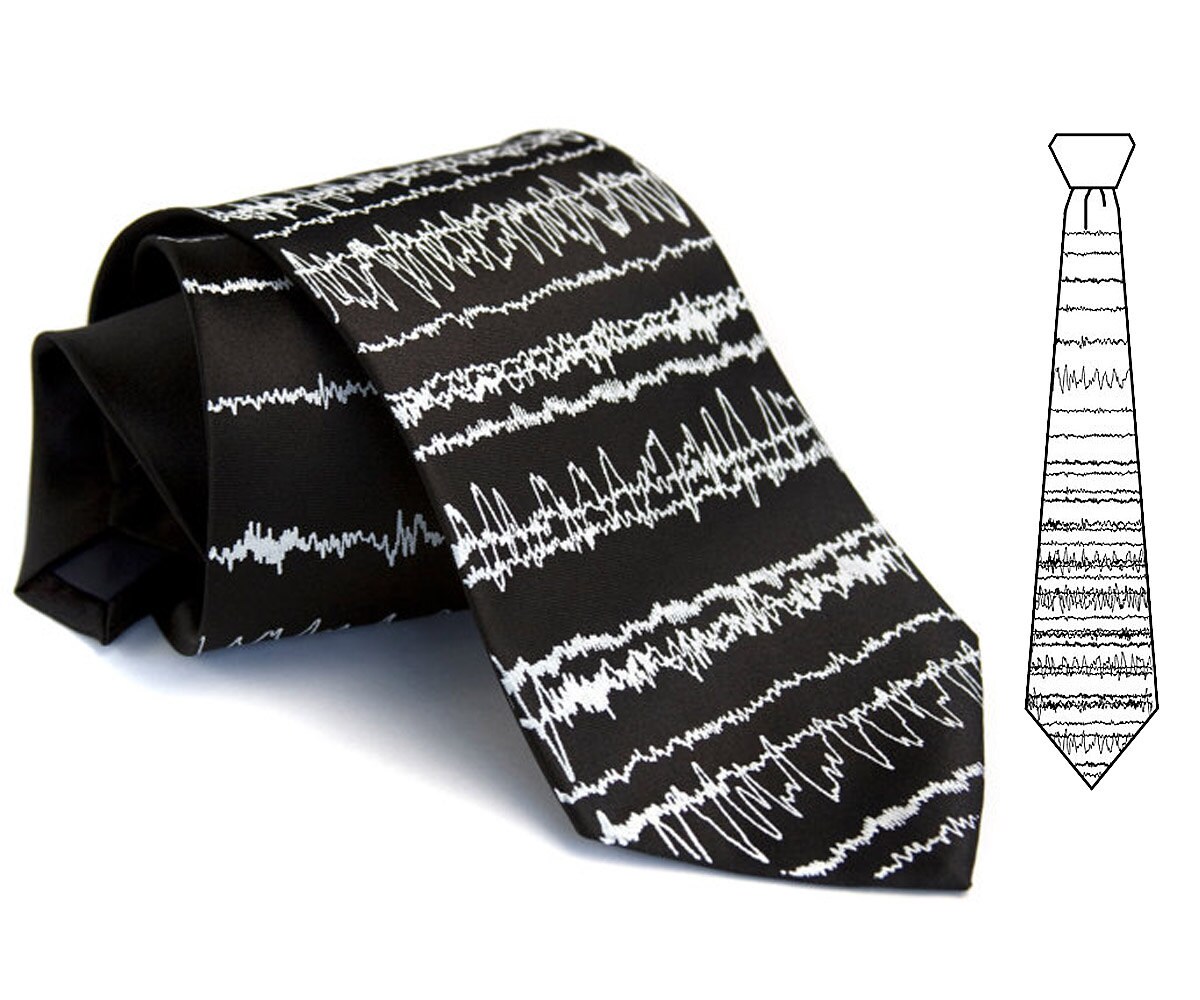 EEG Necktie Brainwaves Tie Sleep Cycles Brain Waves Necktie. Insomnia ...