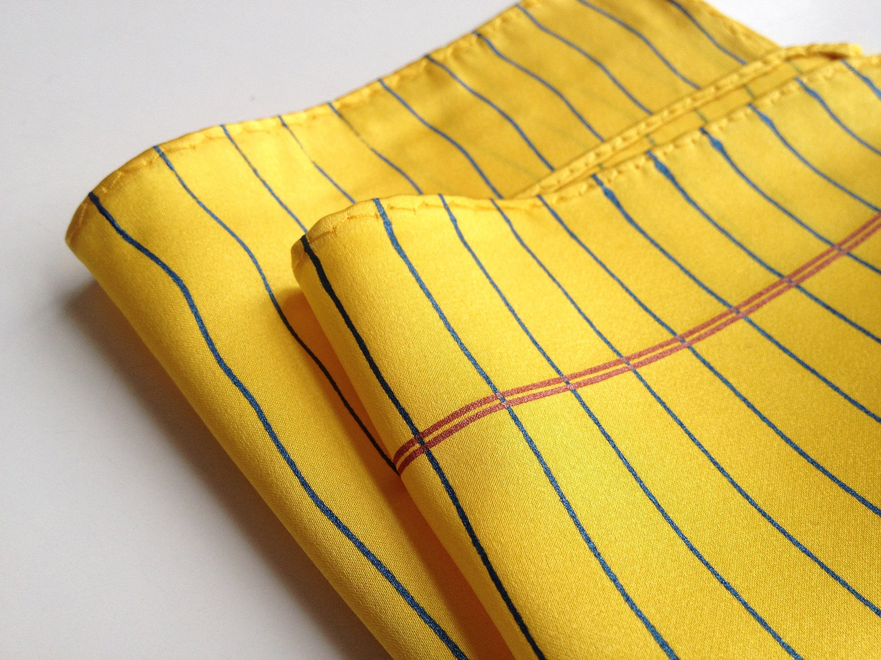 Lined Paper Silk Pocket Square. Legal Pad Yellow Notebook | Etsy