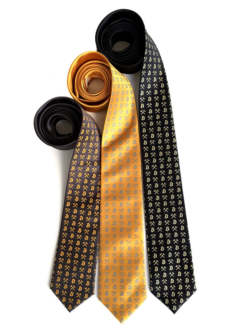 Bitcoin Necktie BTC Crypto Men's Tie Internet Money Cryptocurrency ICO ...