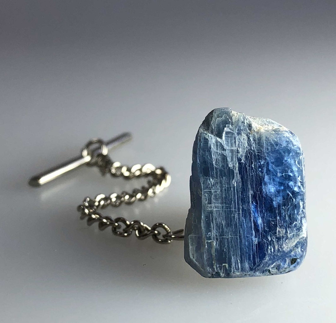 Blue Kyanite Tie Tack Rough Gemstone Tie Pin. Something Blue - Etsy