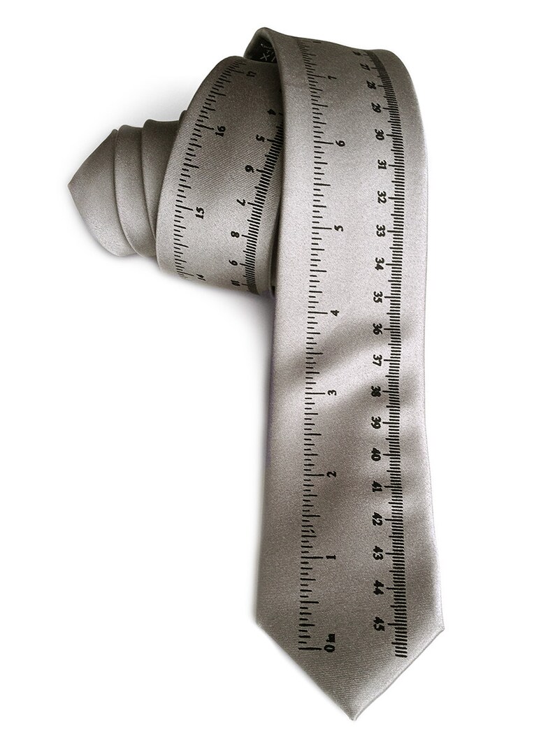 Ruler necktie. Measuring tape silkscreened men's tie. Math | Etsy