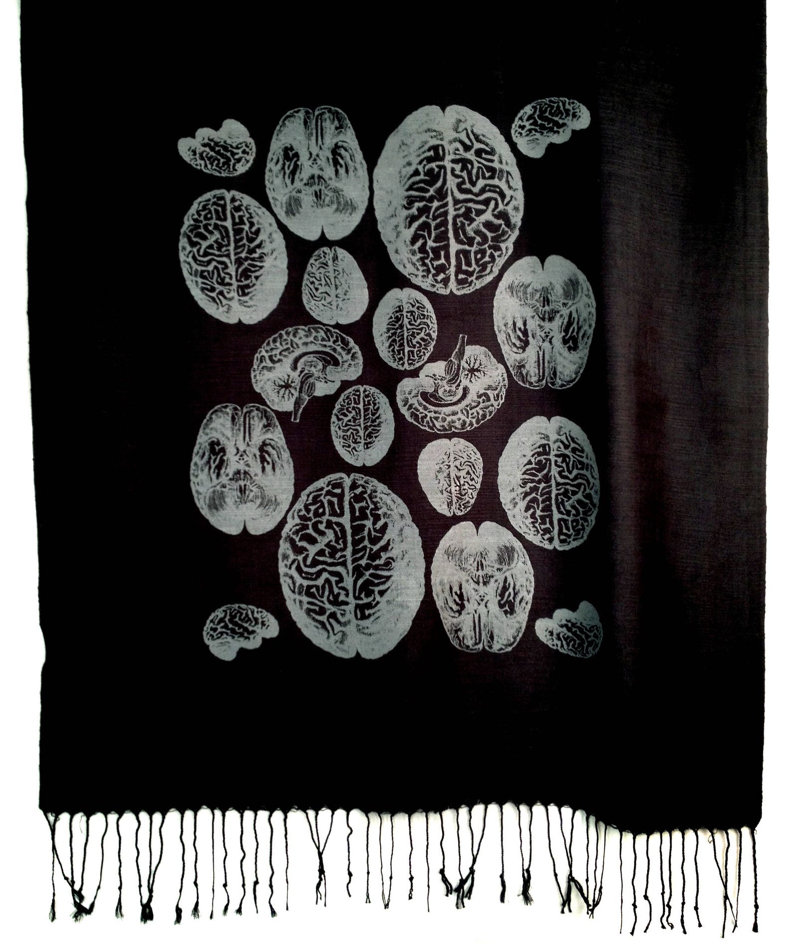 Brain Print Scarf Anatomical Brain Hemisphere Lightweight | Etsy