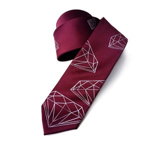 Diamond Outline Tie. Jewel Tone, Faceted Diamond Tie. Wedding Tie ...