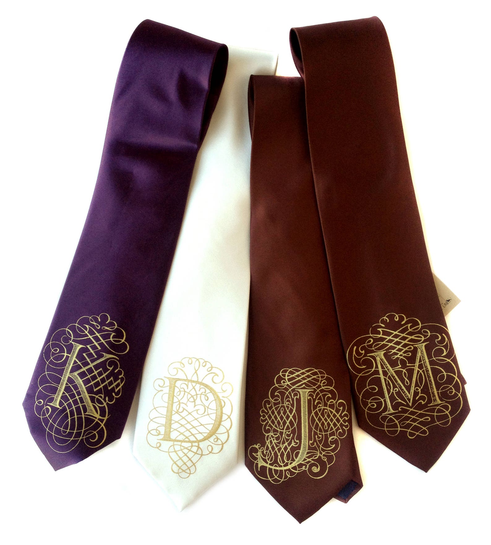 Custom Initial Tie, Mens Silk Necktie. Personalized Tie, Gift for Him ...