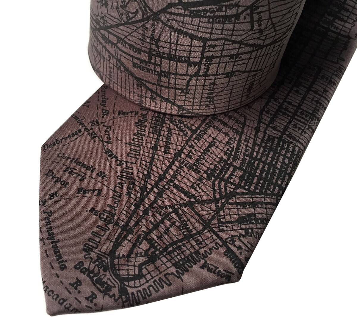New York Tie. New York City Map Necktie. Lower Manhattan, NYC Streets ...
