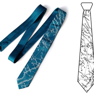 Star Chart Necktie. Constellation Print Astronomy Tie. Milky Way Galaxy ...