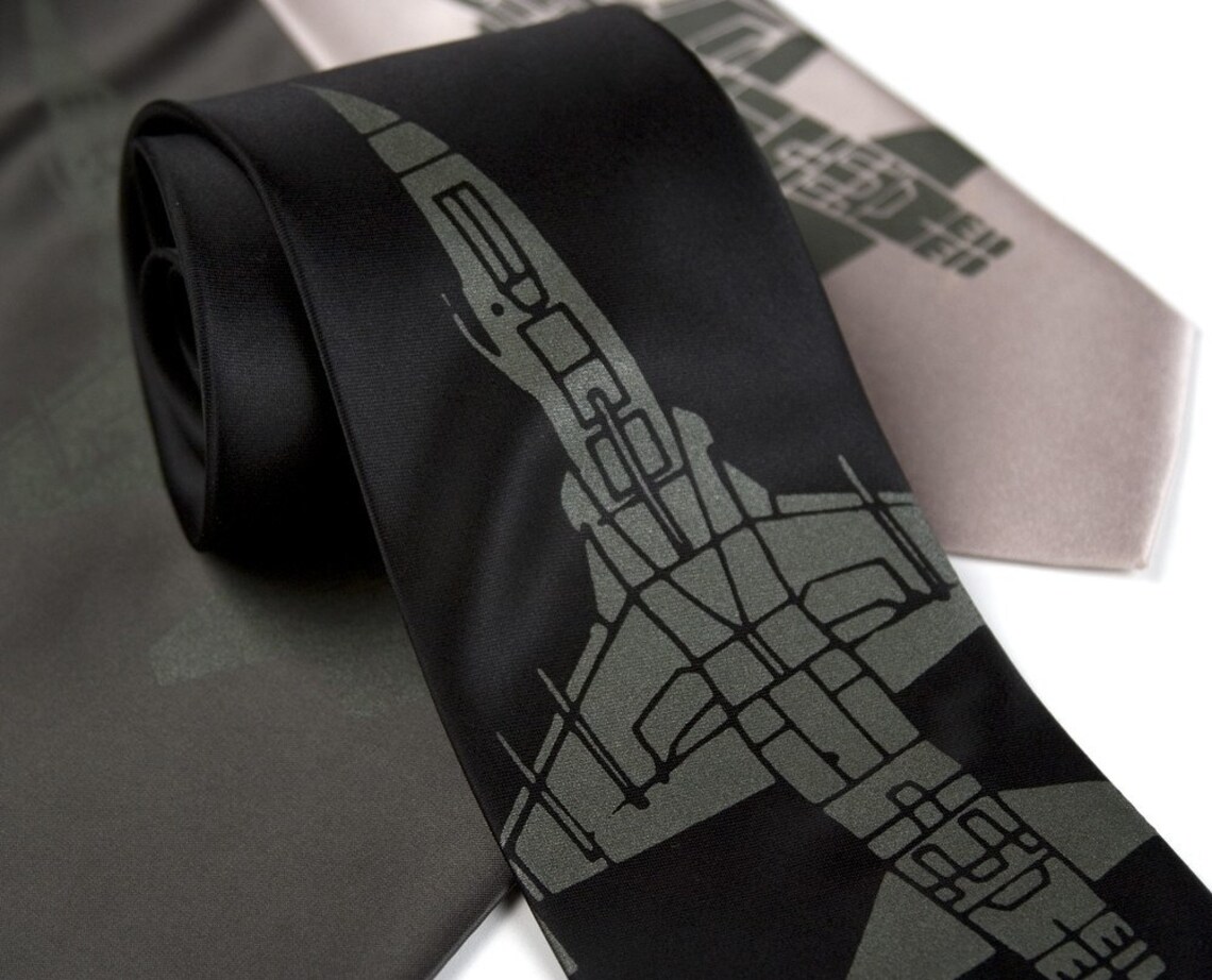 Fighter Jet Necktie. "tie Fighter" Airplane Silkscreen Tie. F-5 Jet ...