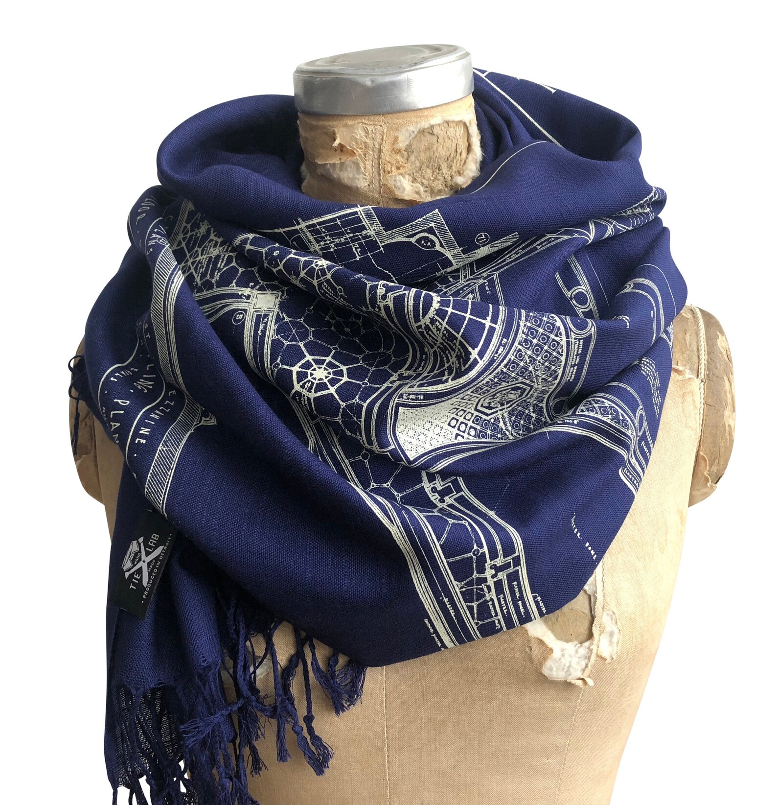 Blueprint Bamboo Scarf. Michigan Opera Capitol Theatre - Etsy