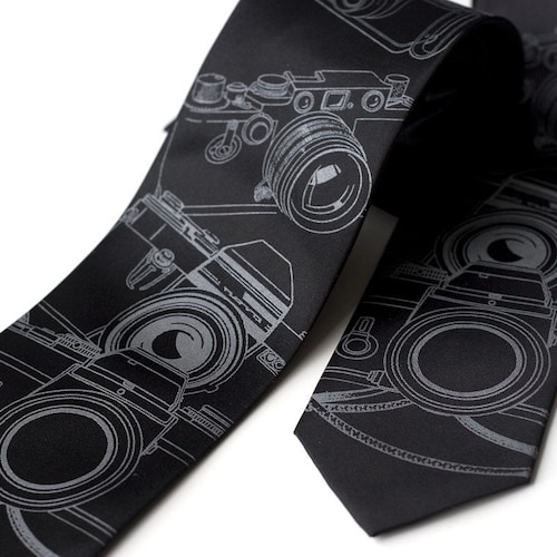 Camera Tie SLR Camera Necktie. Mens Black Tie. Old Film - Etsy