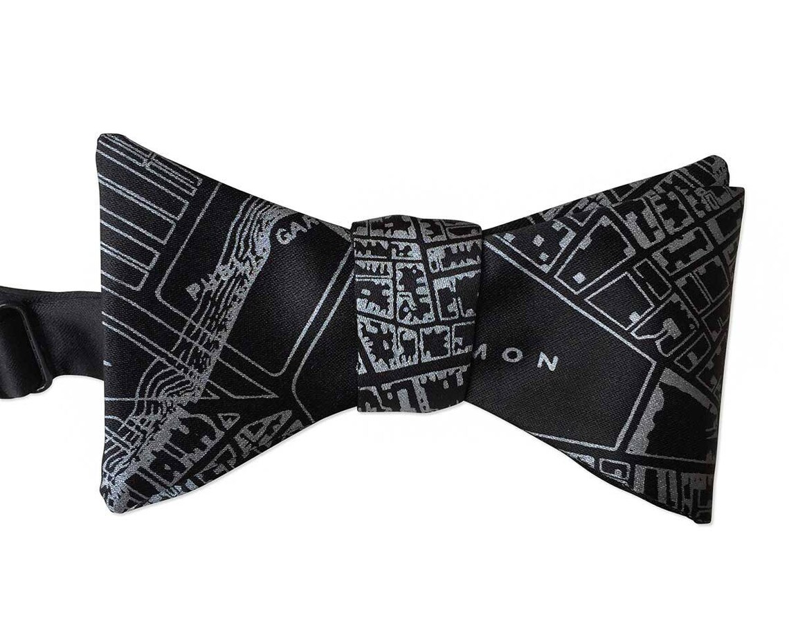 Boston Bow Tie. City of Boston Map, Mens Self Tie Bow Tie. Boston Map ...