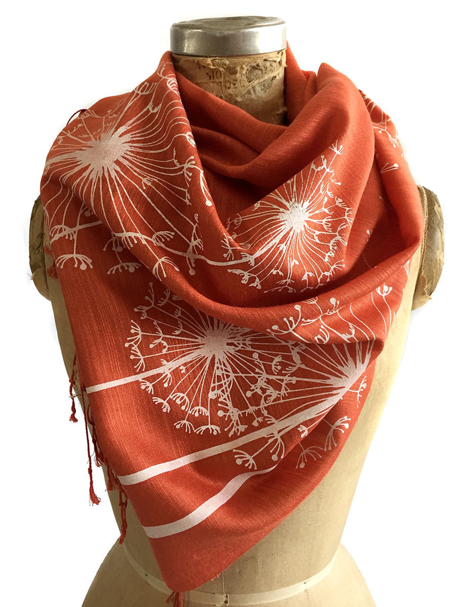 Dandelion Wish Scarf. Dandelion Seed Printed Scarf. Floral | Etsy