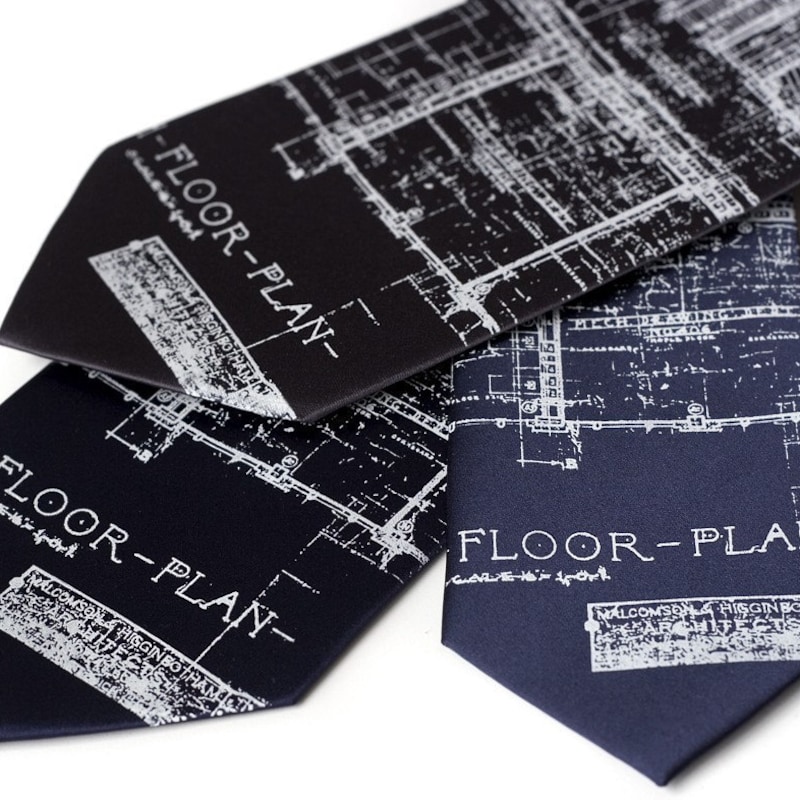 Architectural Print Tie - Etsy