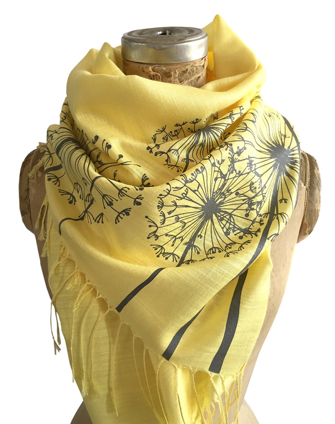 Dandelion Wish Scarf. Dandelion Seed Printed Scarf. Floral Print ...