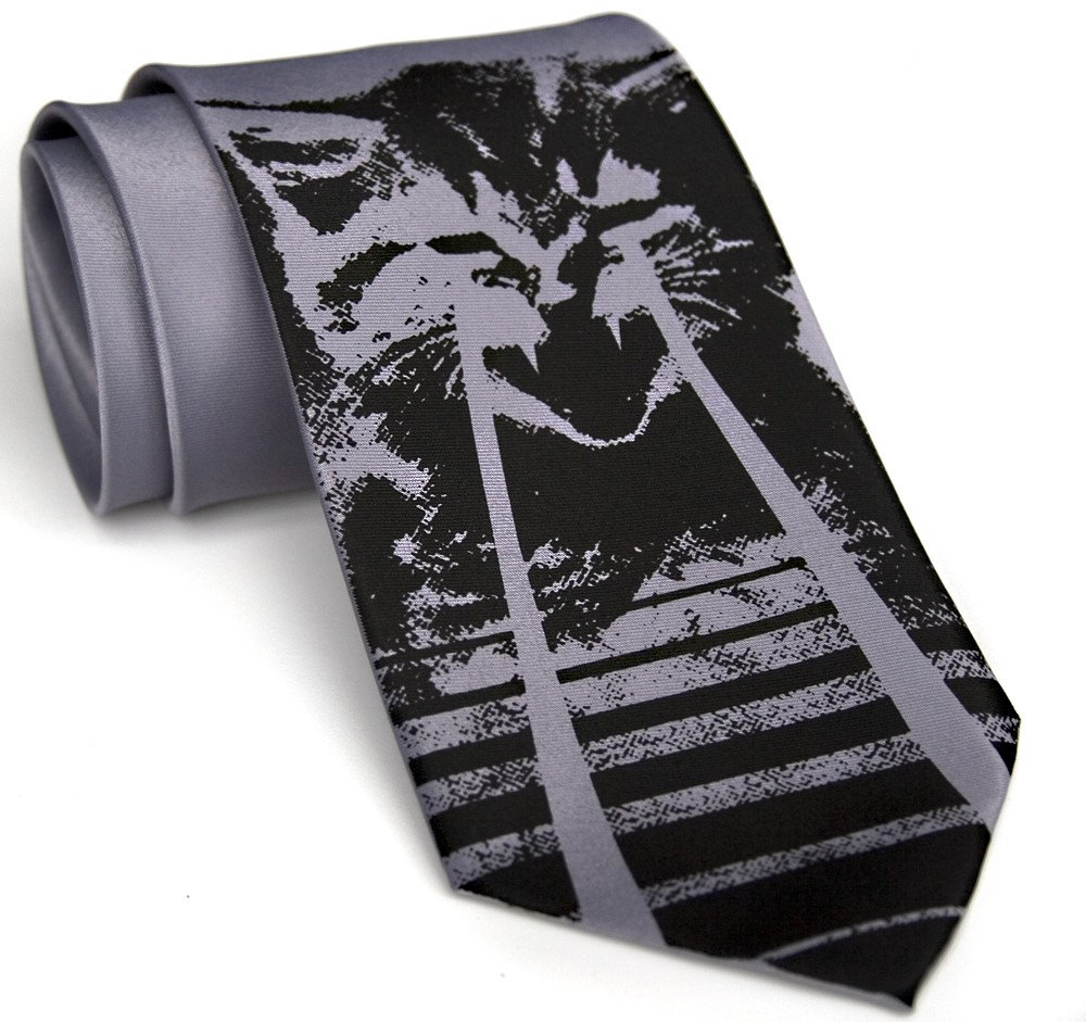 Laser Cat Tie Mens Necktie. Kitten Print Tie. Cat Dad Gift | Etsy