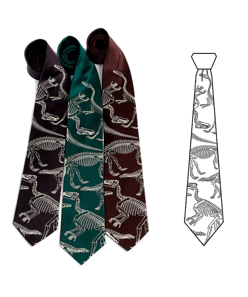 Dinosaur Tie. Dinosaur Bones Men's Necktie. Prehistoric - Etsy