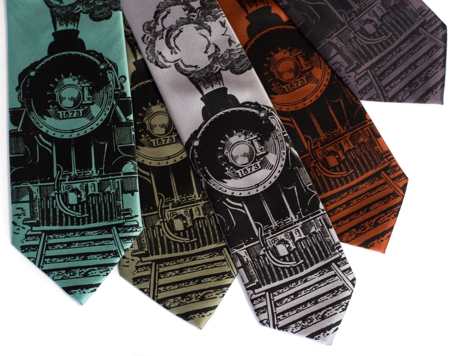 Locomotive Tie. Train Railroad Enthusiast Men's Necktie. - Etsy