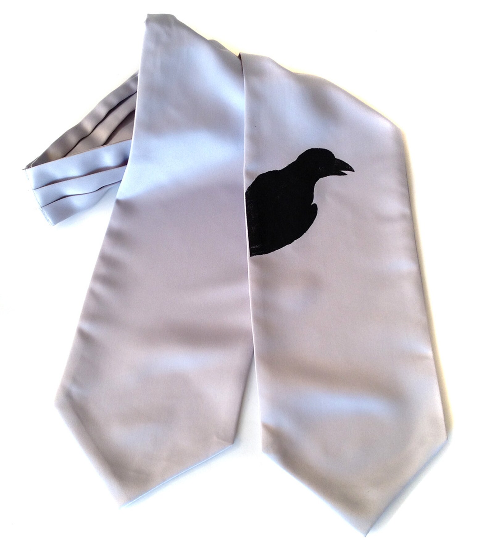 Raven Cravat Tie. Self Tie Mens Ascot Crow Print. | Etsy