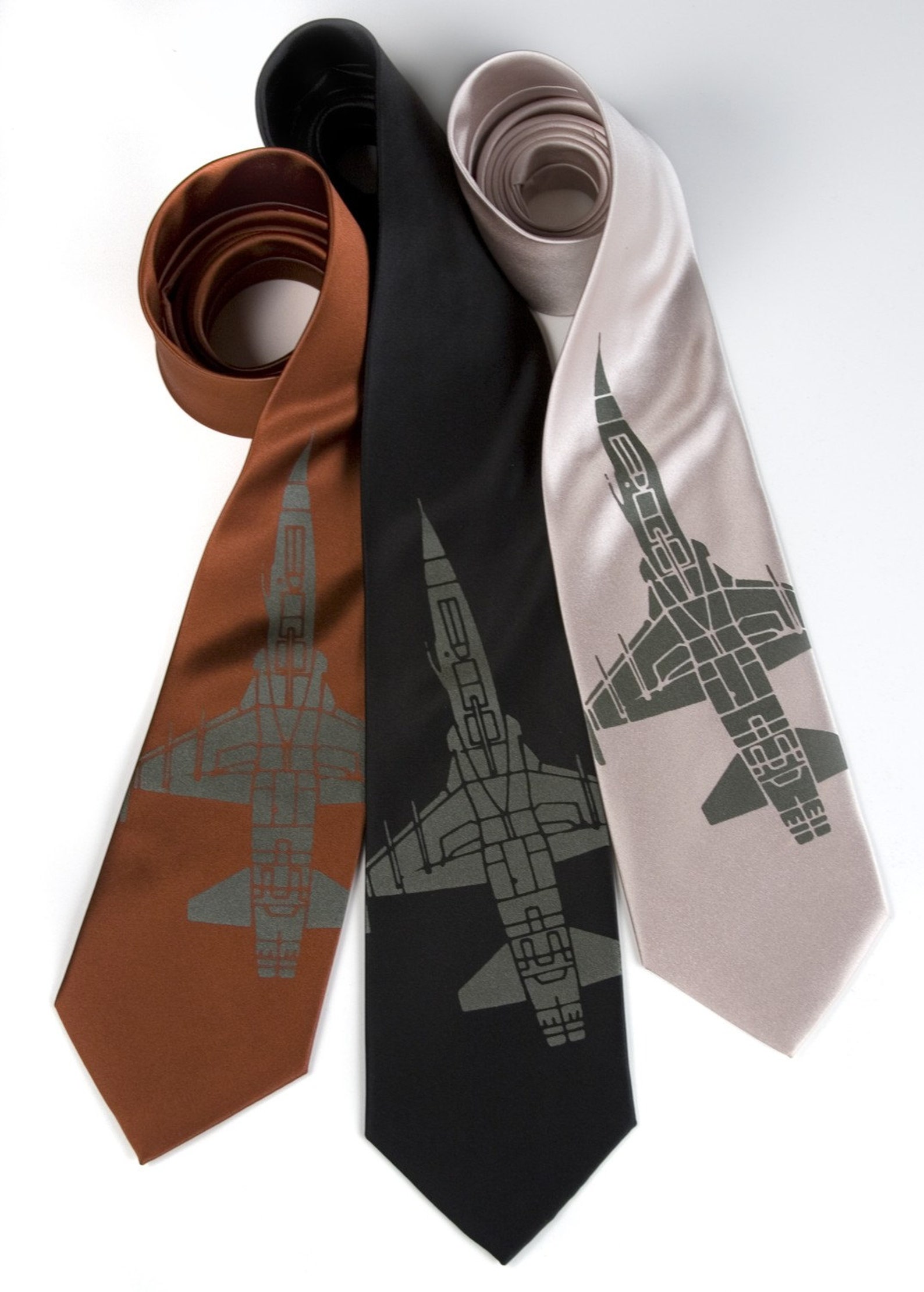 Fighter Jet Necktie. "tie Fighter" Airplane Silkscreen Tie. F-5 Jet ...