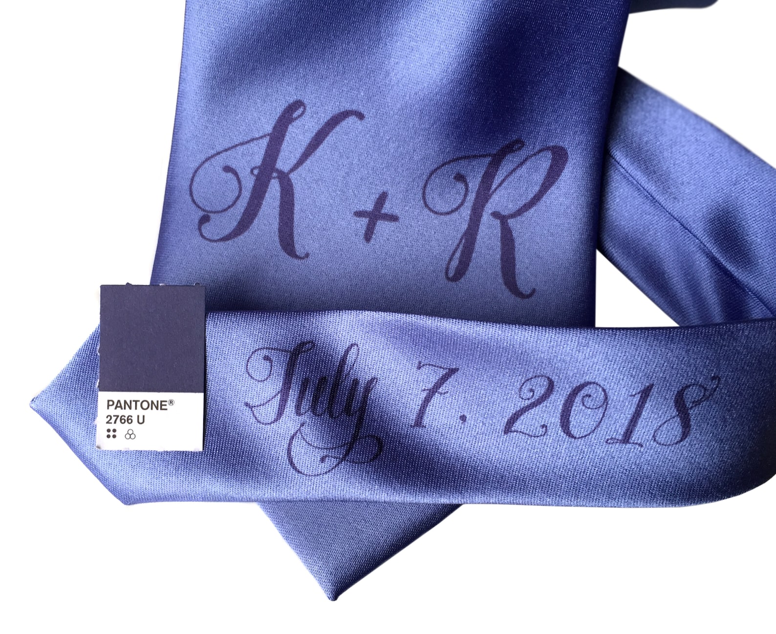Personalized Wedding Ties. Custom Initials W/ Pretty Script Handwritten ...
