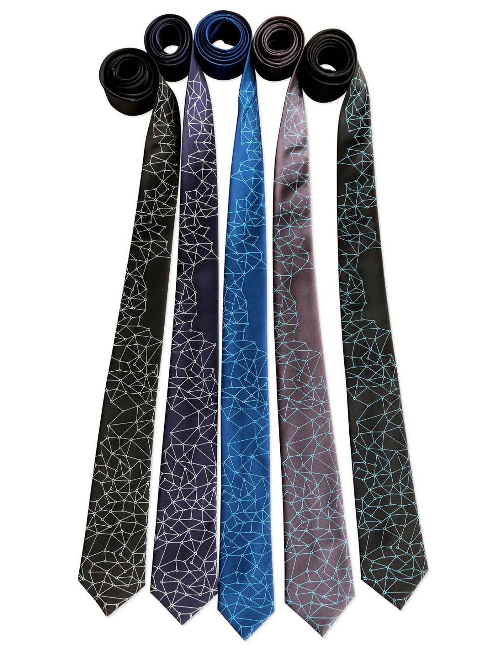 Blockchain Tie, Ethereum, Crypto, Bitcoin Tie. Geometric Pattern Silk ...