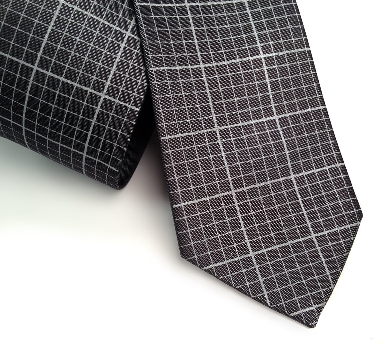 Graph Paper Necktie. Pewter Shot Silk. Silkscreened Grid Paper - Etsy