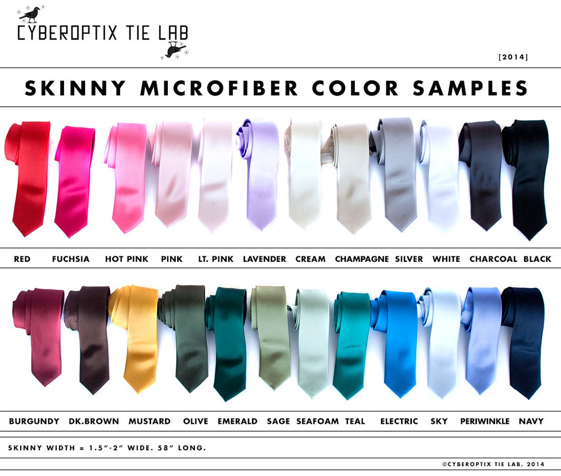 8 Fabric Only Microfiber Necktie Swatch Samples. Color Matching Card ...
