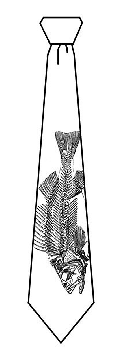 Fish Tie. Fish Skeleton Necktie Fishbone Tie. Gift for | Etsy