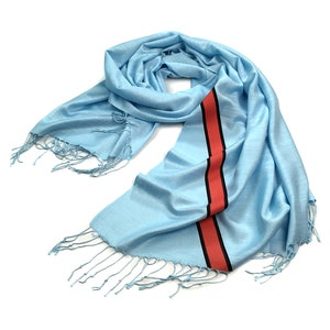 Racing Stripes Scarf. Lemans Mirage Livery, Powder Blue Linen-weave ...