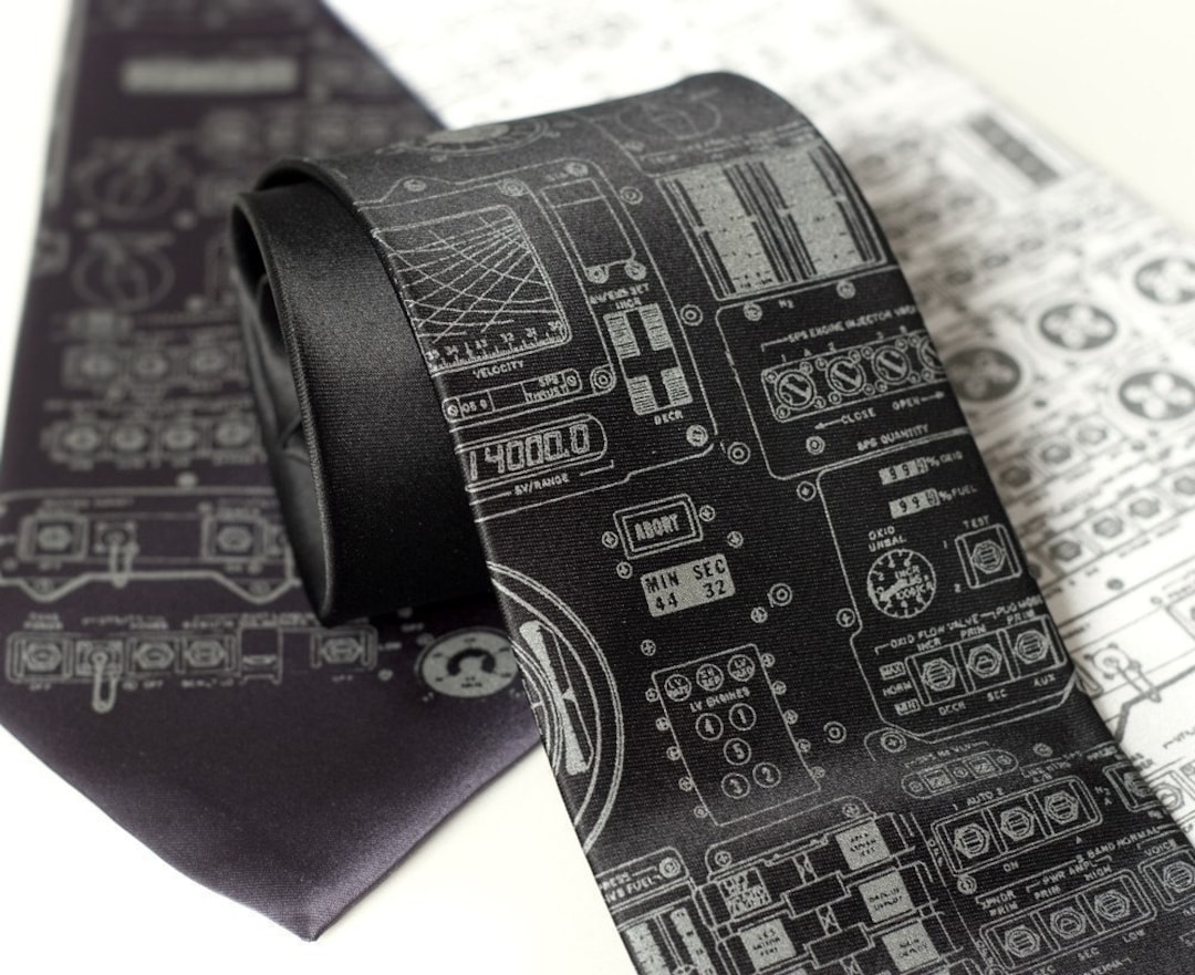 Apollo Cockpit Tie, Astronaut Necktie. NASA Necktie, Rocket Science Tie ...