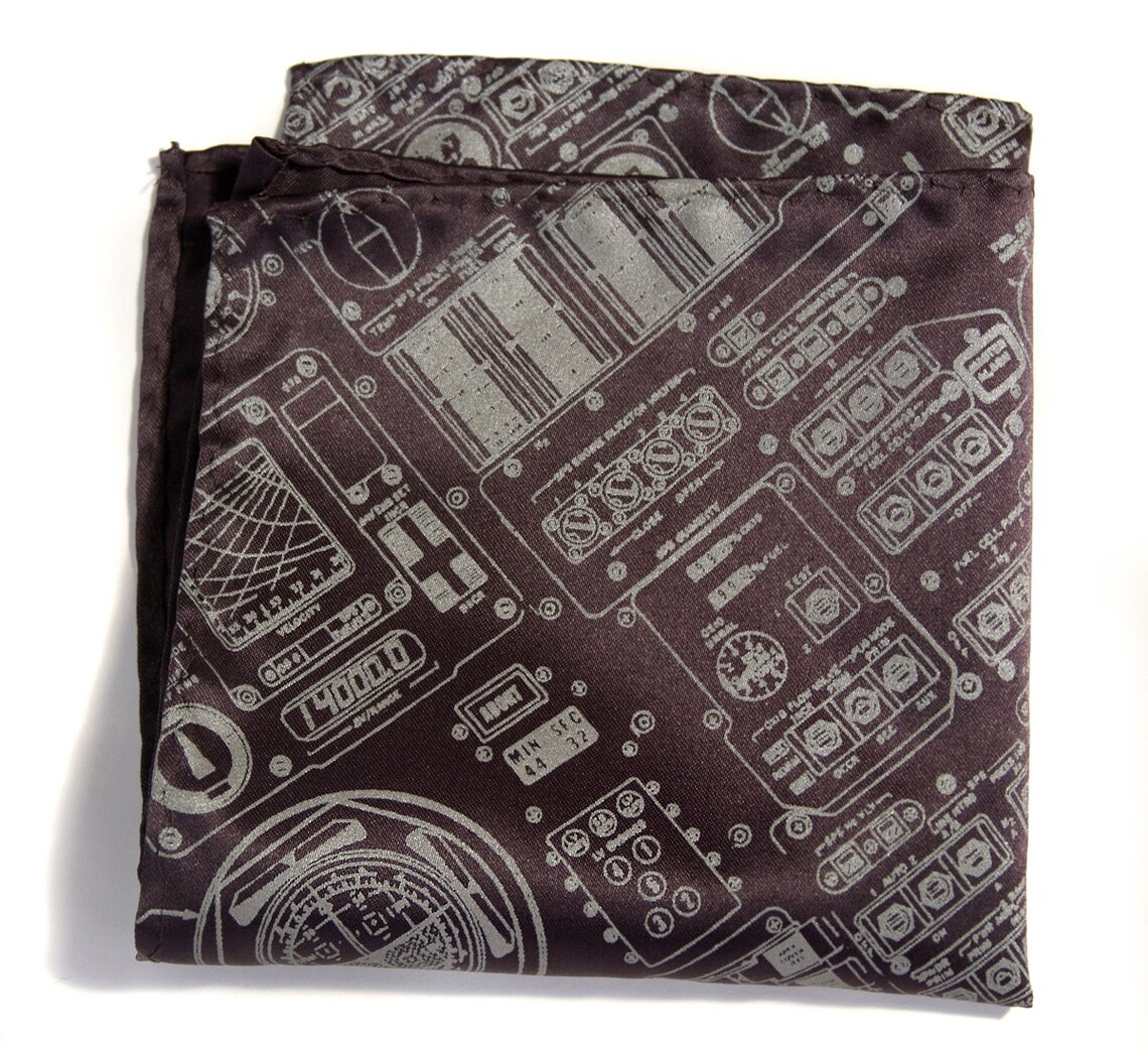 Apollo Cockpit Pocket Square. "rocket Science" Screenprinted ...