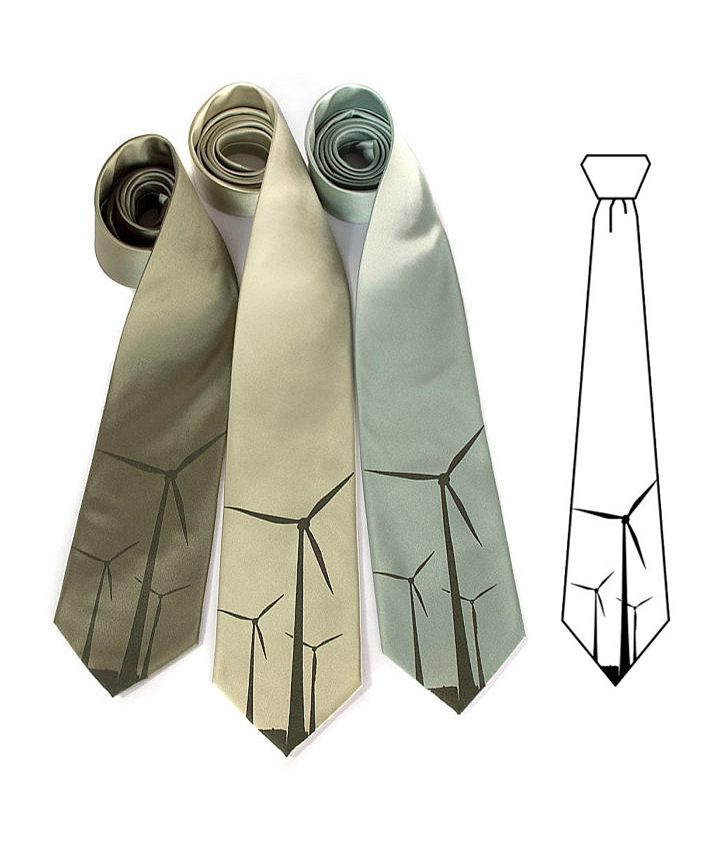 Wind Turbine Necktie. Windmill Wind Farm Print Men's Tie - Etsy