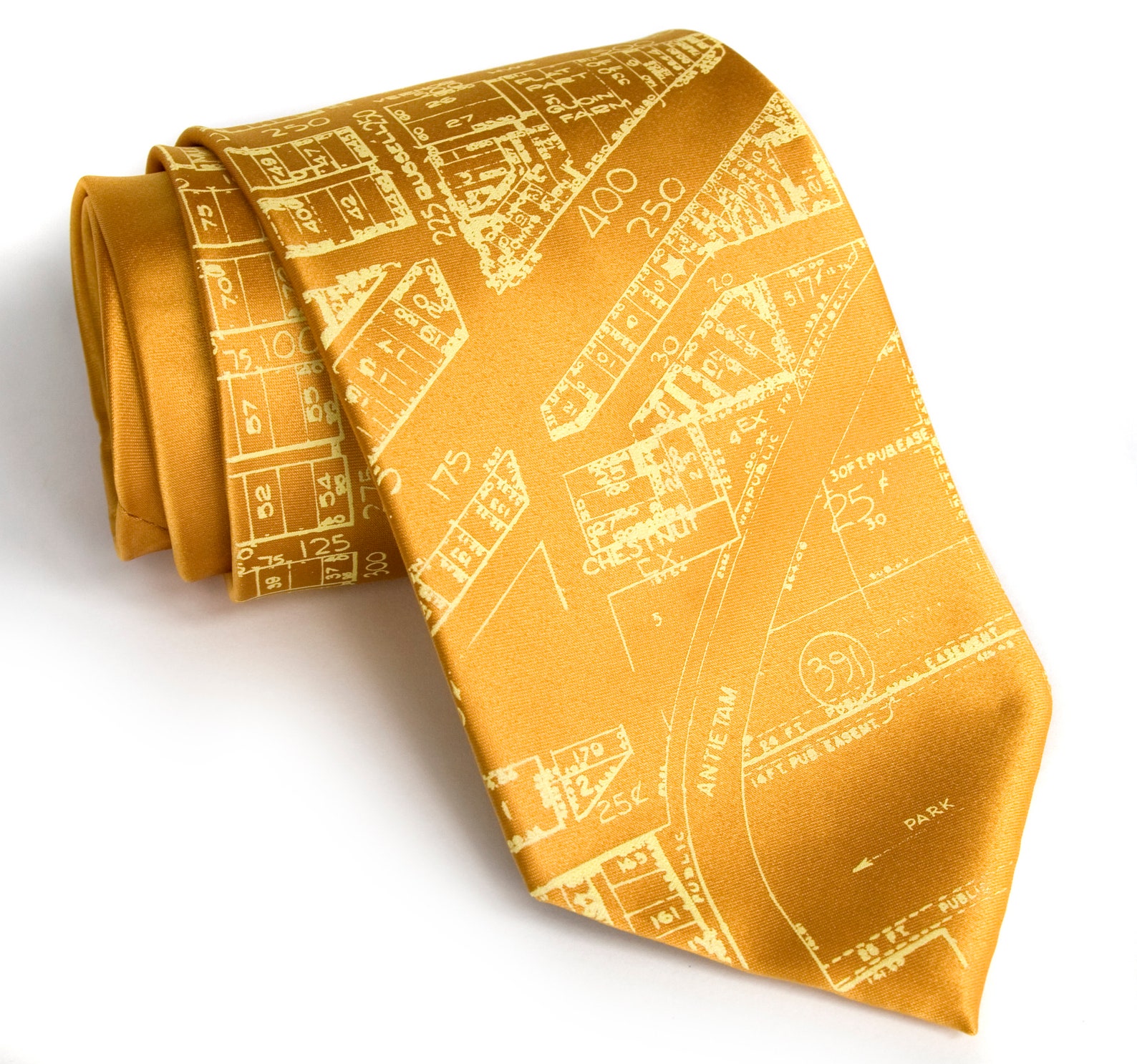 Detroit Tie. Historic Eastern Market Map Necktie. Made in Michigan ...